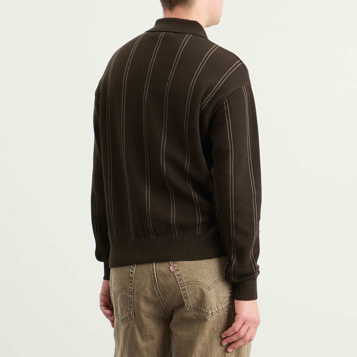 mfpen Men's Formal Cardigan in Biscuit Stripe mfpen