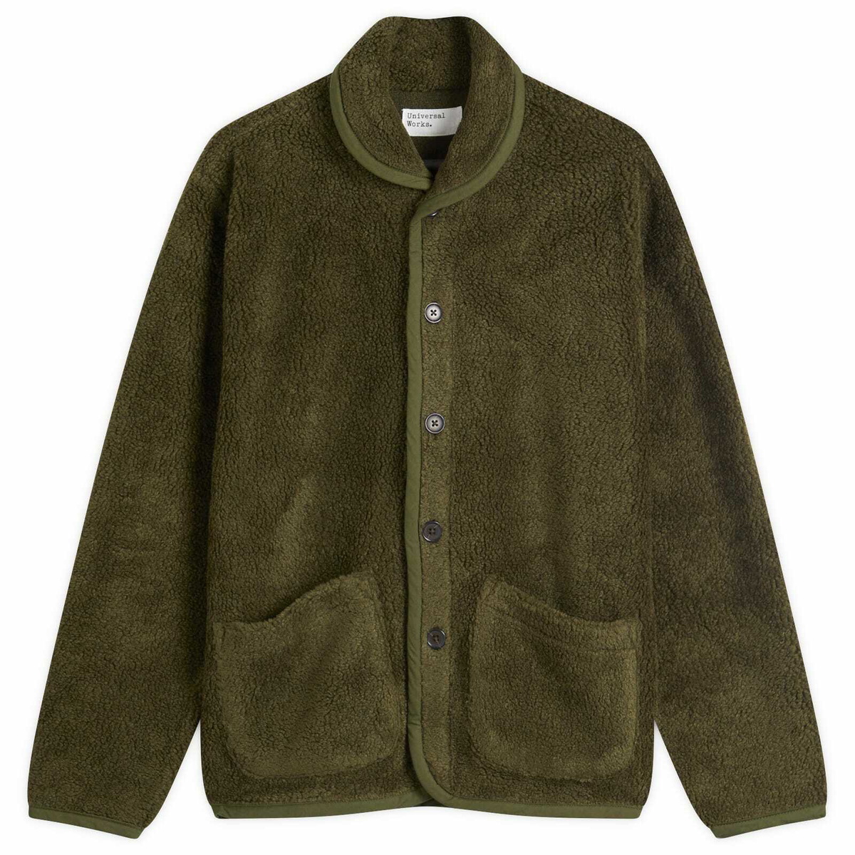 Universal Works Men's Mountain Fleece Lancaster Jacket in Olive ...