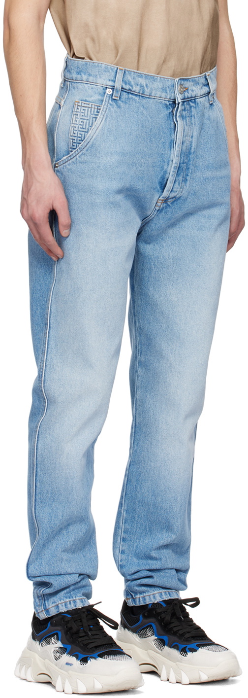 Balmain Blue Monogram Jeans Balmain