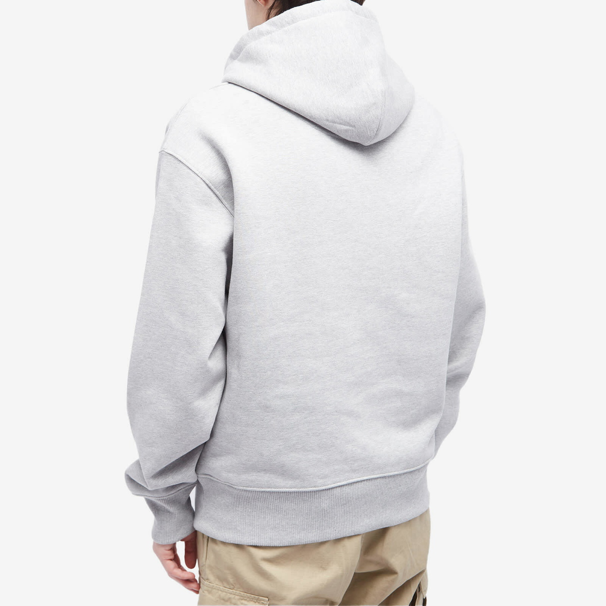 Café Mountain Men's College Logo Hoodie in Grey/Ivory Green Café Mountain