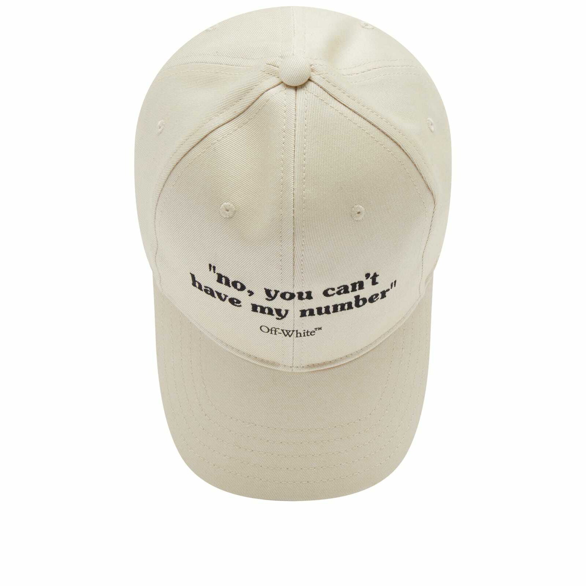 Off-White Women's Quotes Baseball Cap in Beige Off-White