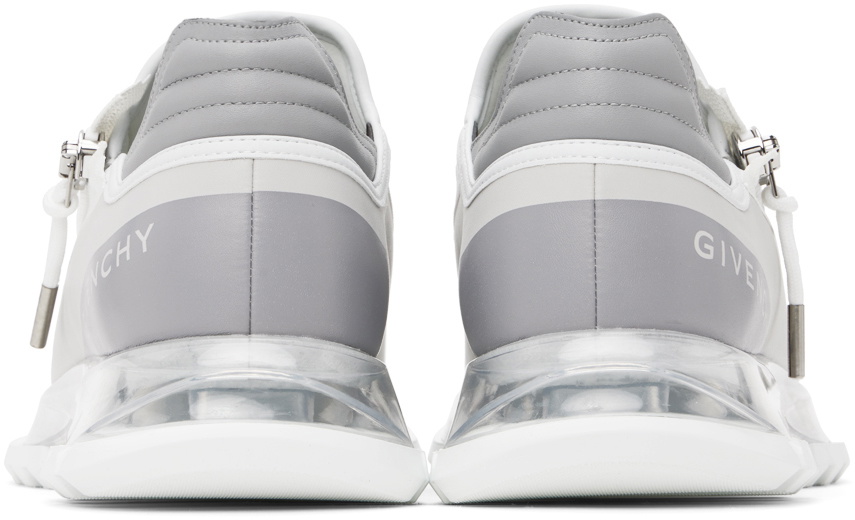 Givenchy Gray & White Spectre Zip Faux-Leather Sneakers Givenchy