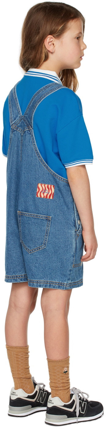 Jellymallow Kids Blue Parrot Denim Overalls Jellymallow