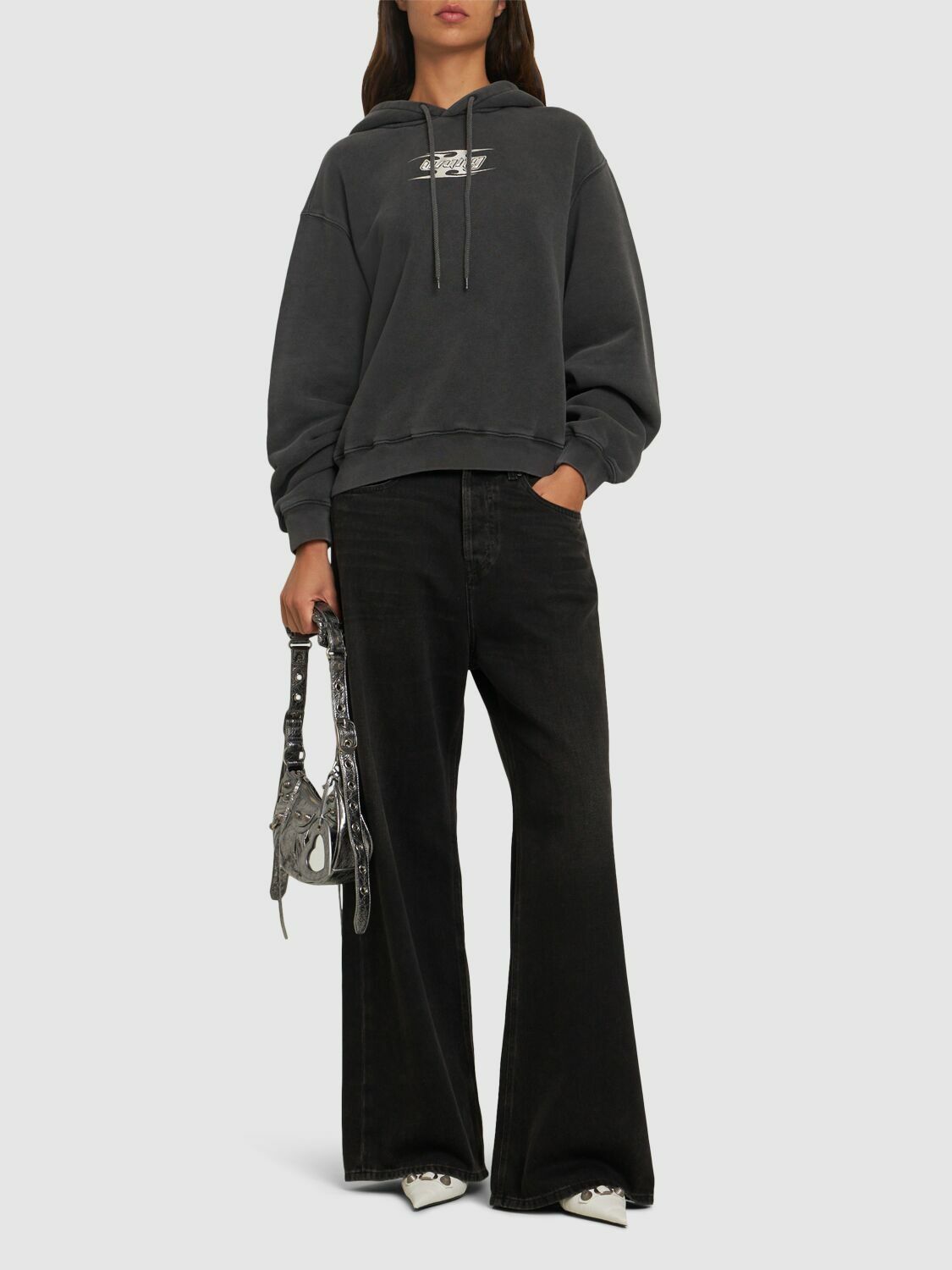 ALEXANDER WANG Cotton Hoodie with Logo Alexander Wang