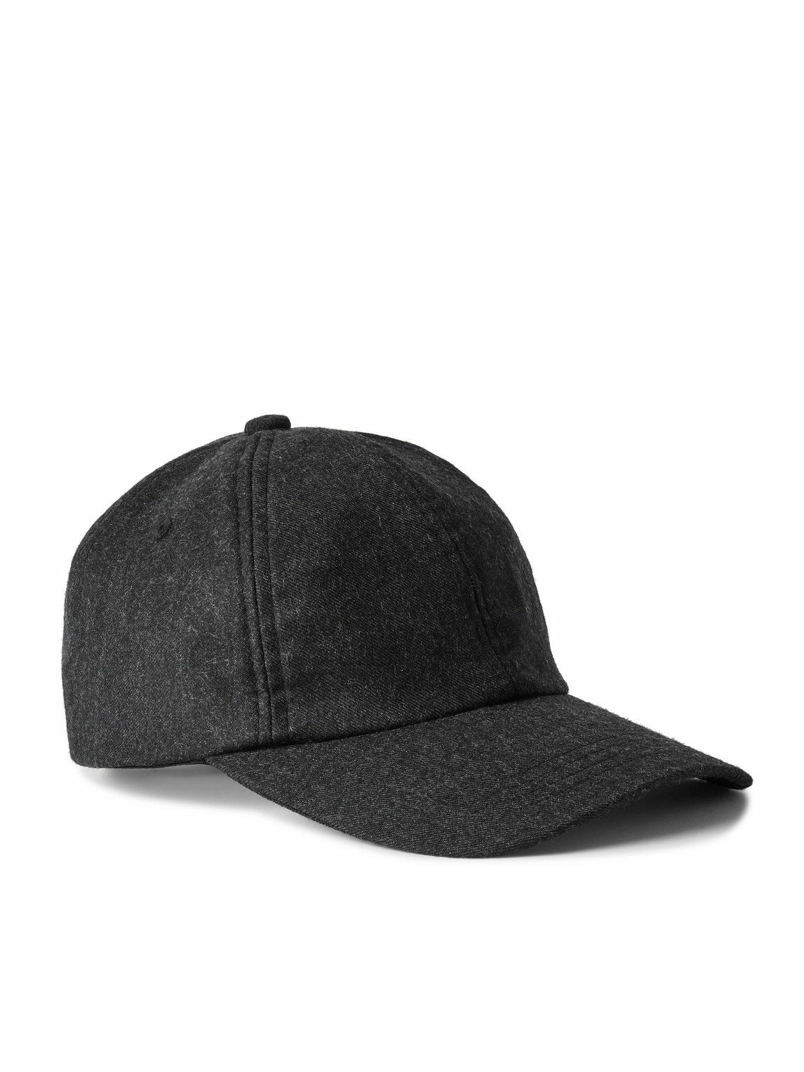 Mr P. - Leather-Trimmed Brushed Cotton-Twill Baseball Cap Mr P.