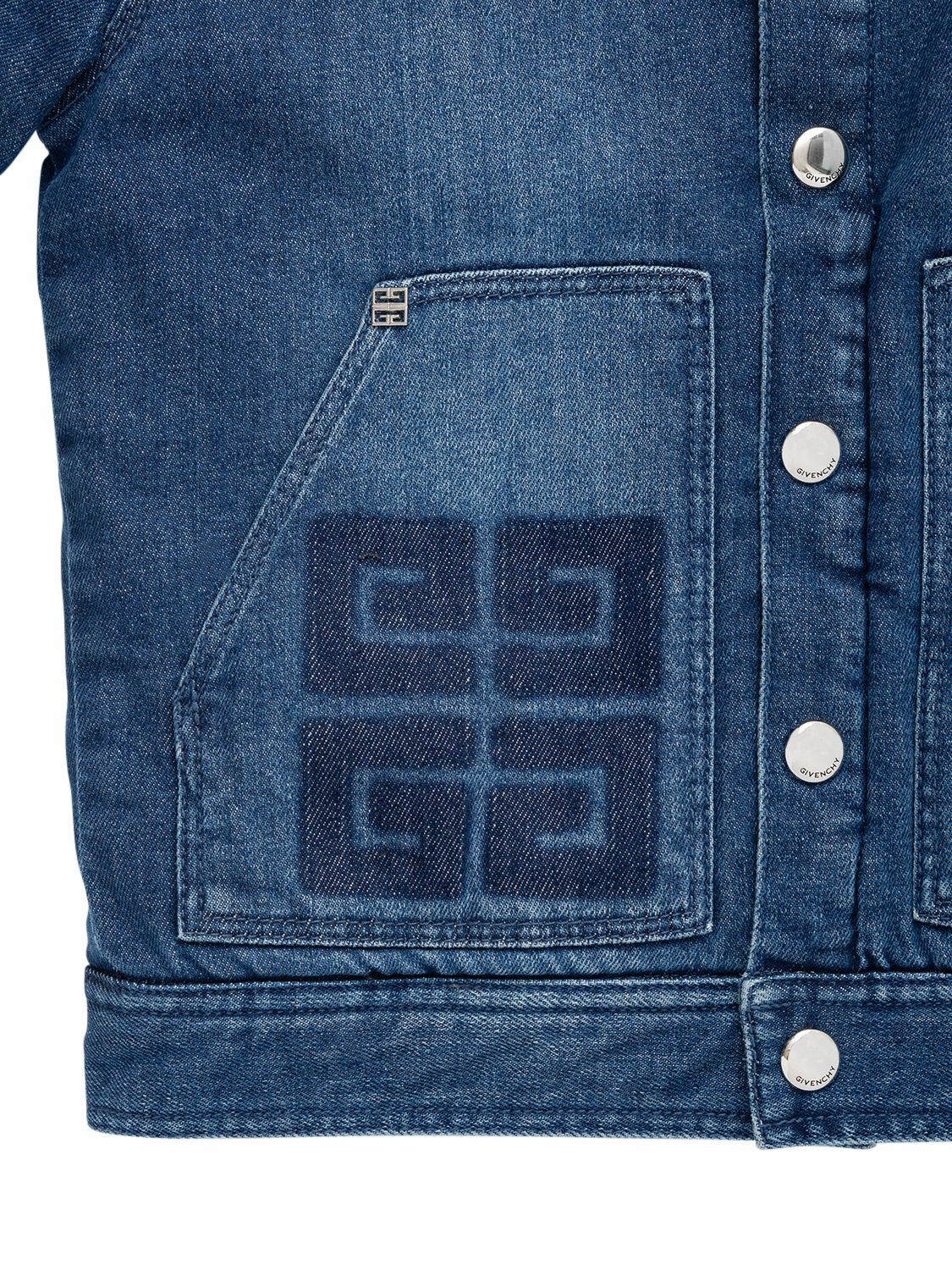 GIVENCHY Logo Washed Cotton Denim Jacket Givenchy