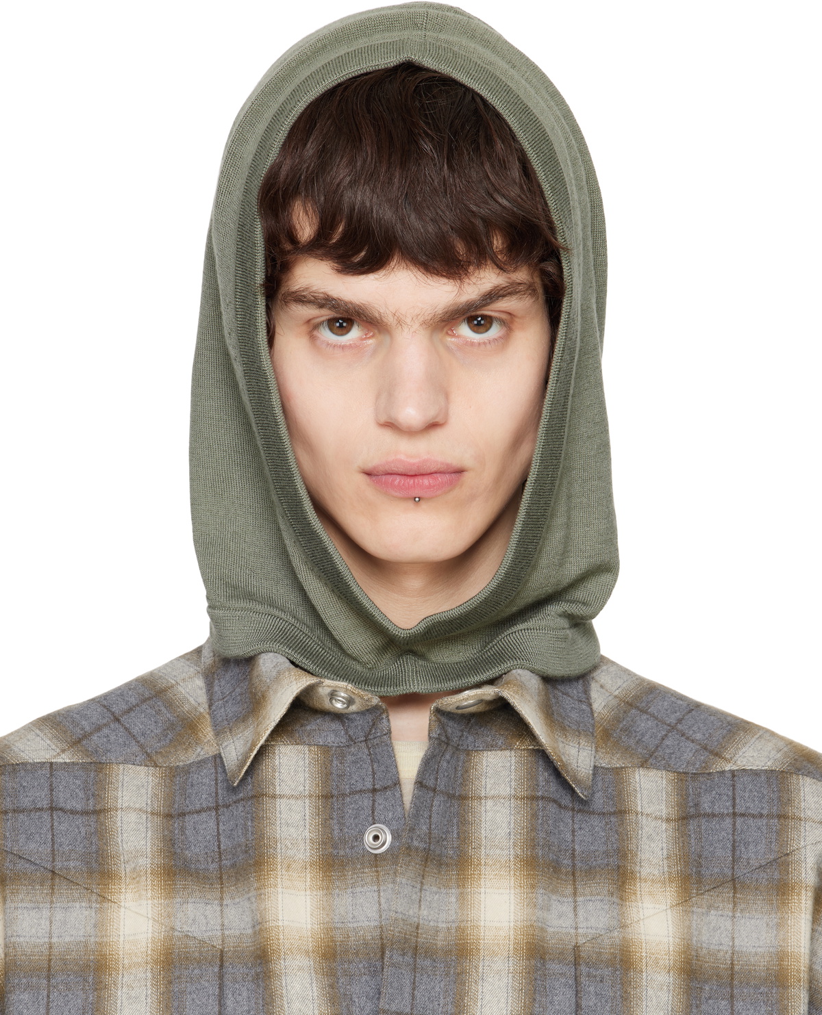Rick Owens Green Hollywood Cashmere Hood Rick Owens