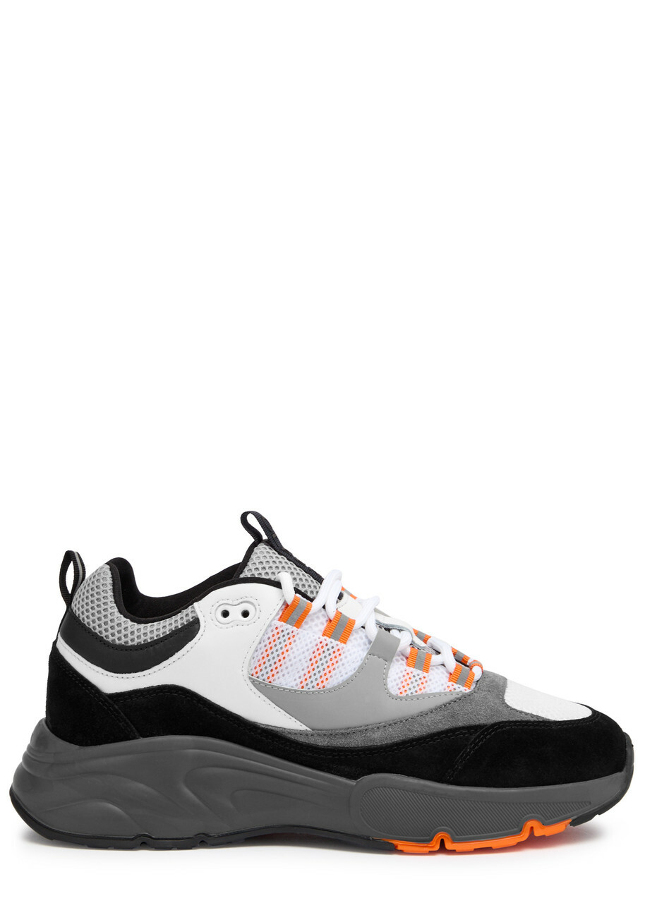 Cleens Aero Panelled Mesh Sneakers Orange Cleens