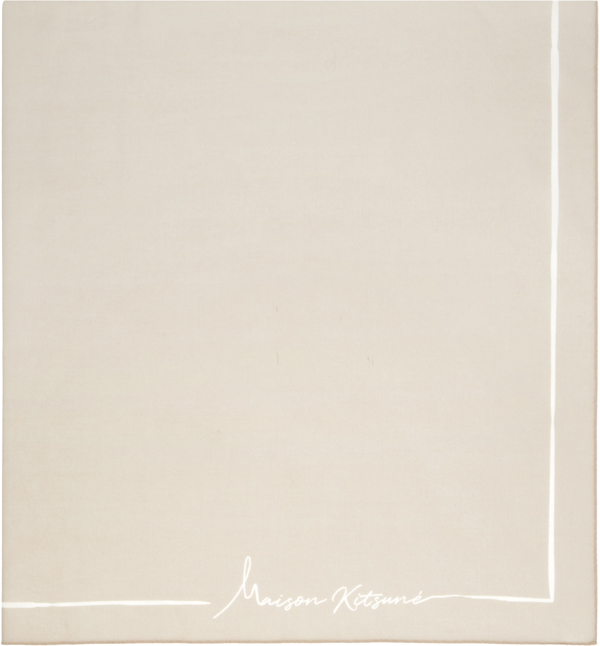 Maison Kitsuné Beige Poetic Script Scarf Maison Kitsune