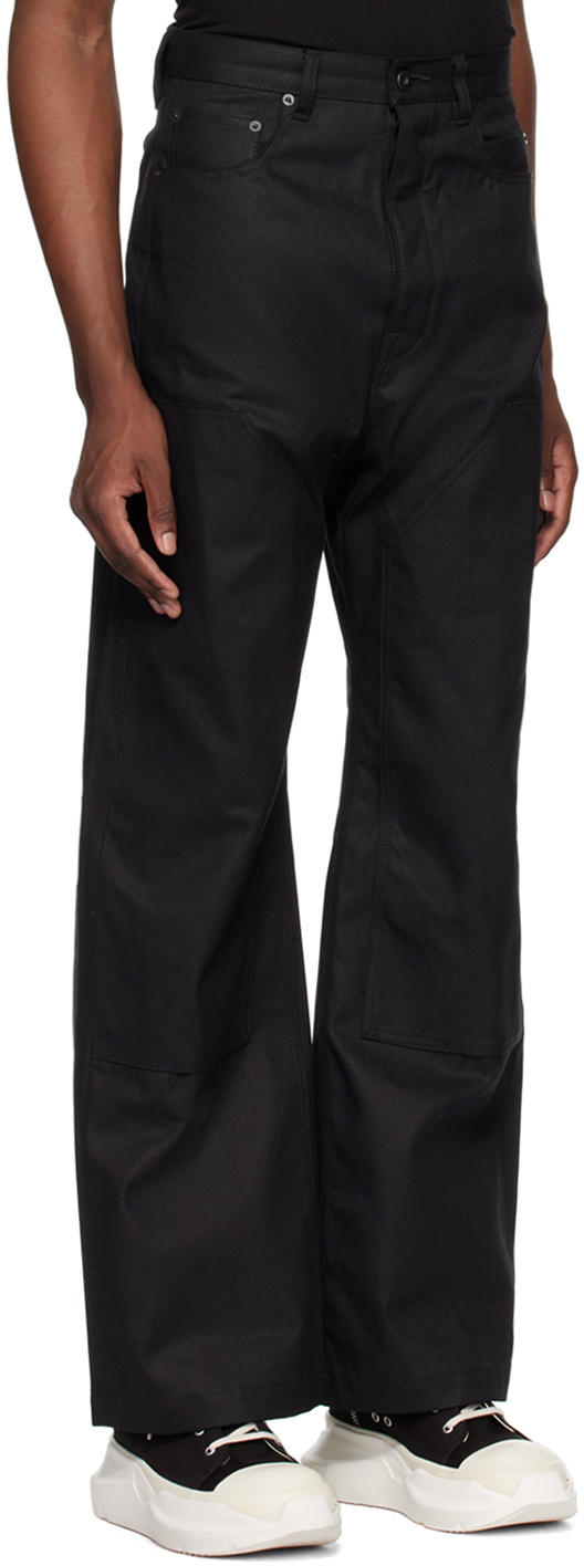 Rick Owens DRKSHDW Black Double Knee Geth Cut Trousers Rick Owens Drkshdw