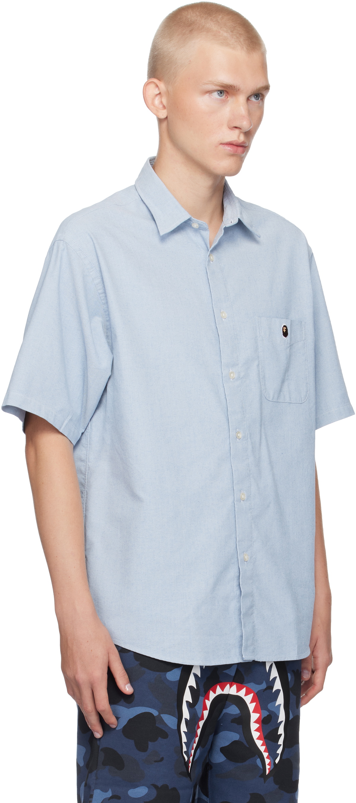 BAPE Blue One Point Cordura Shirt A Bathing Ape