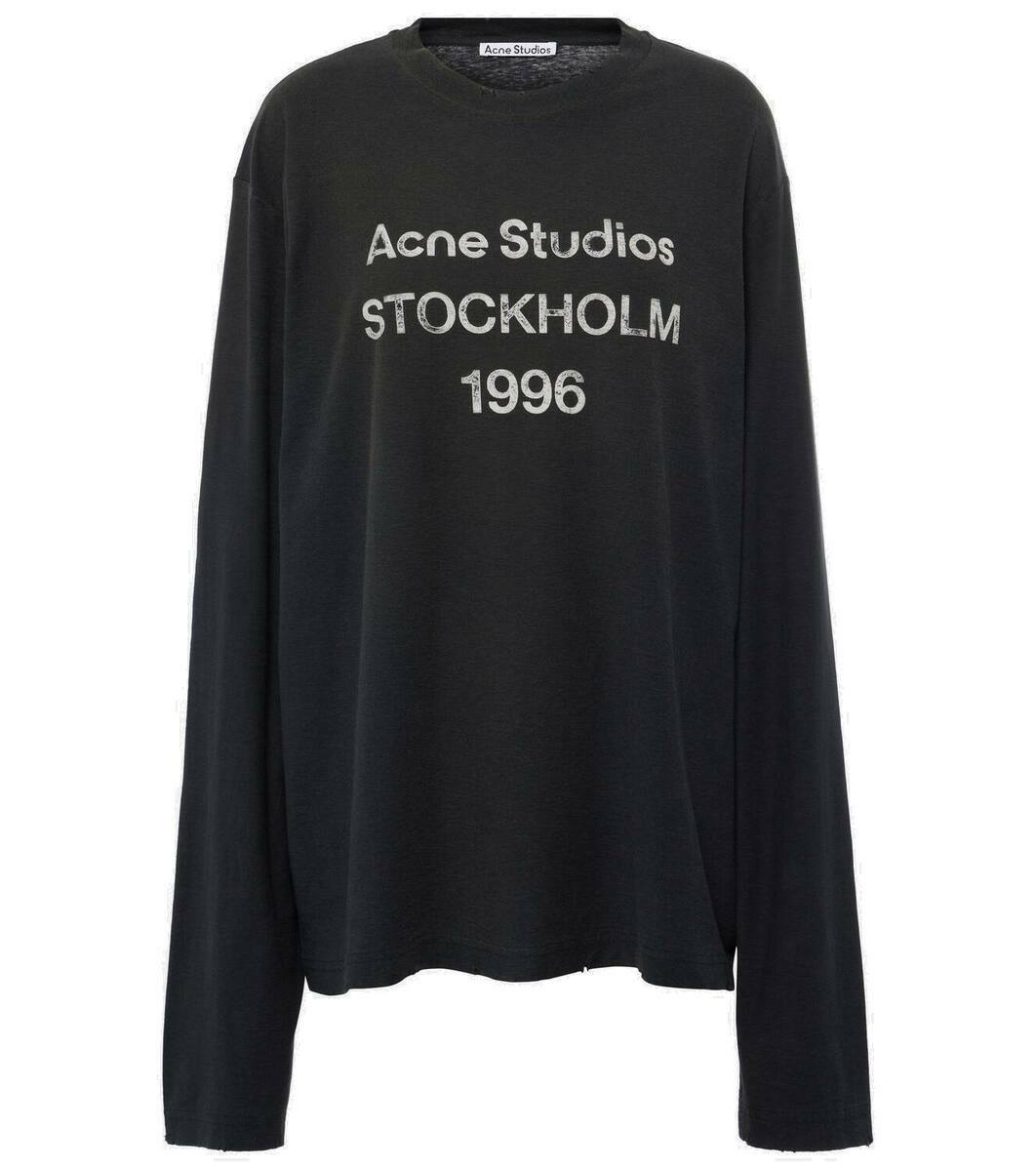 Acne Studios Logo cotton-blend top Acne Studios