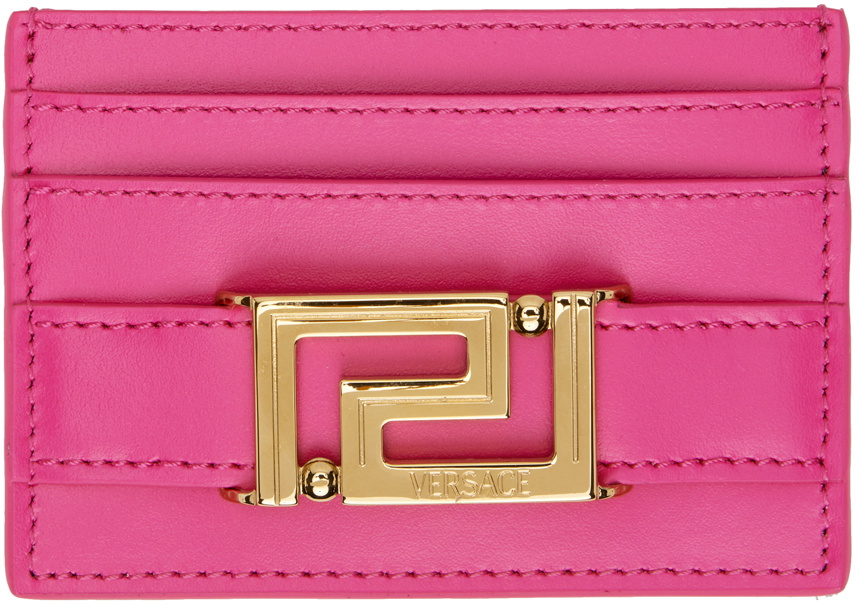 Versace Pink Greca Goddess Card Holder Versace