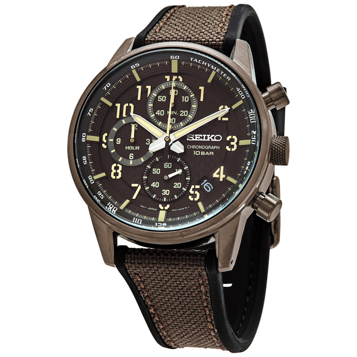 Seiko Chronograph Quartz Brown Dial Mens Watch SSB371 Seiko