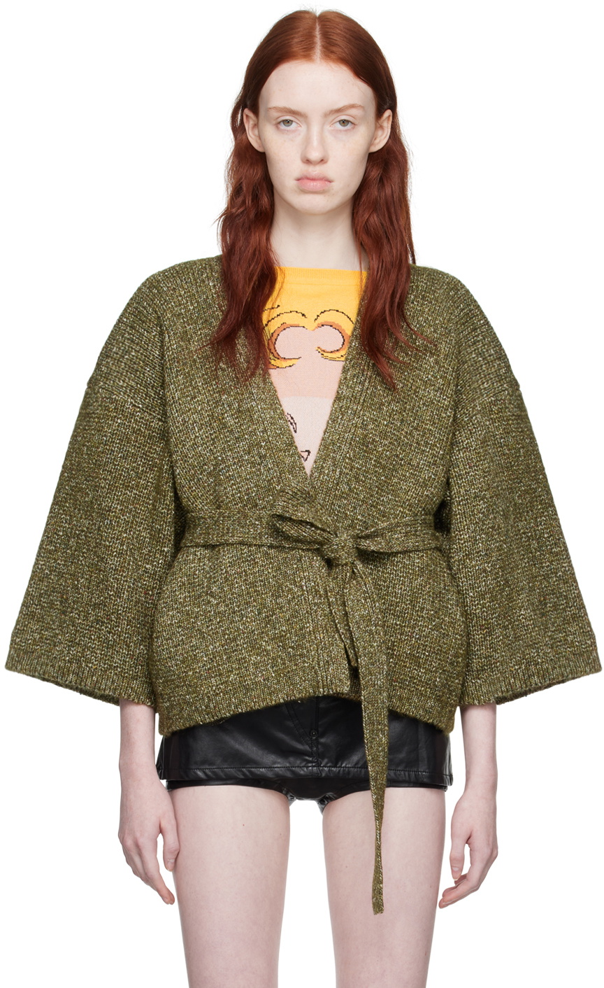Pushbutton Khaki Oversized Cardigan Pushbutton