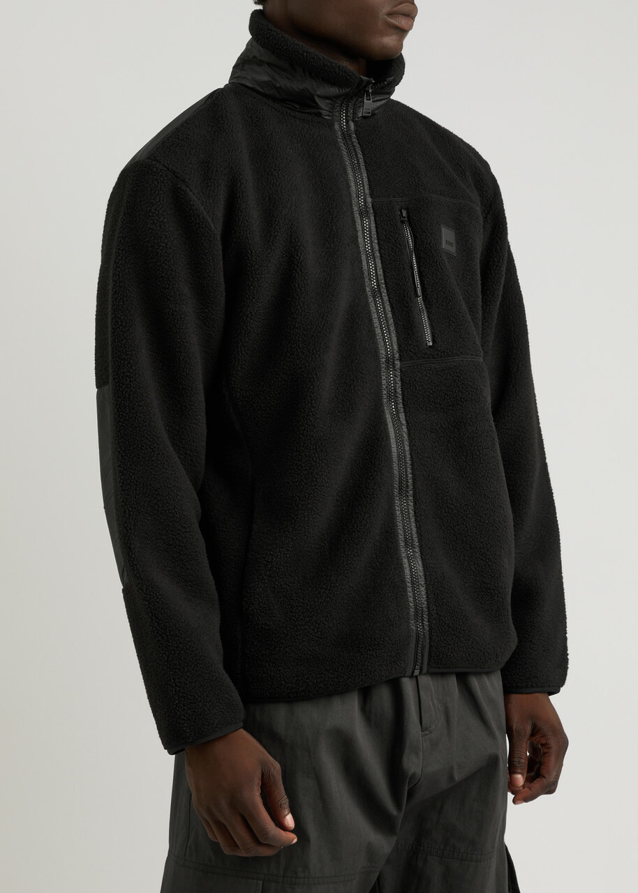 Rains Yermo Panelled Fleece Jacket Black Rains