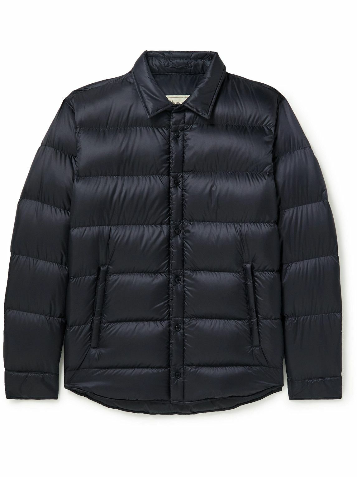 Herno - Quilted Shell Down Shirt Jacket - Blue Herno