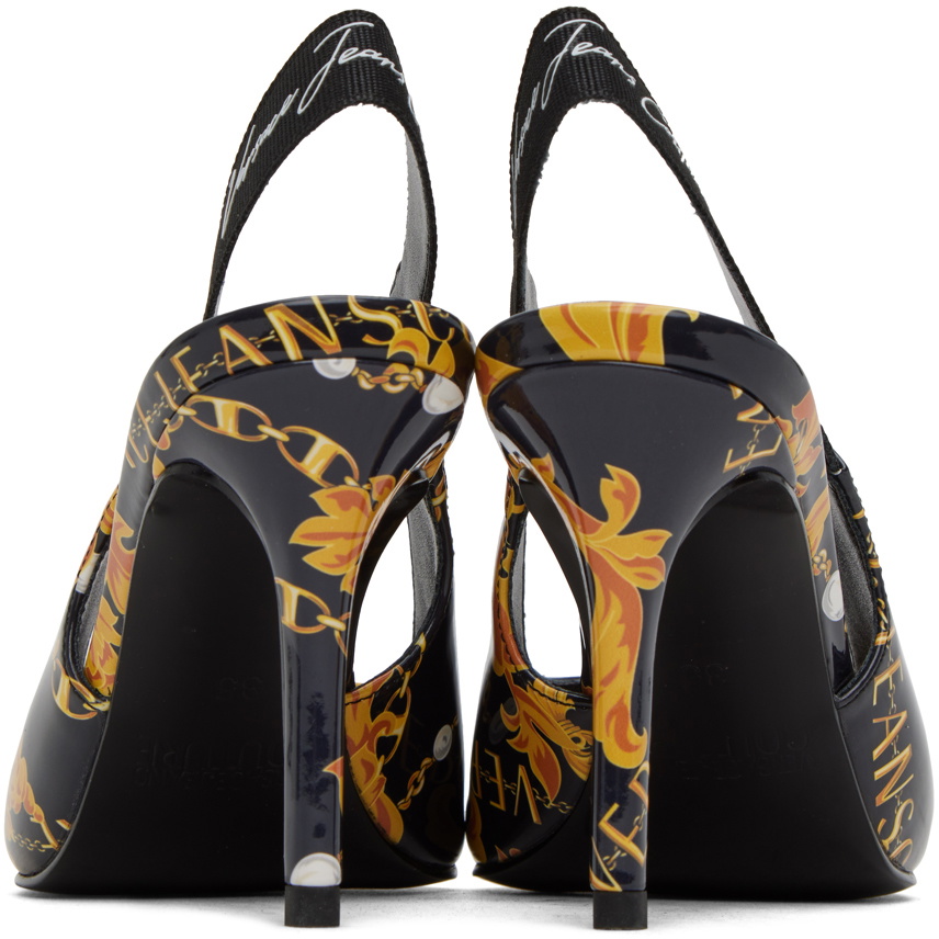 Versace Jeans Couture Black & Gold Scarlett Heels Versace