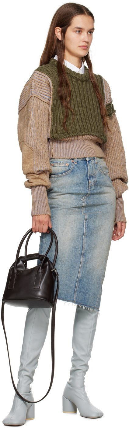 MM6 Maison Margiela Blue Anatomic Tall Boots MM6 Maison Margiela