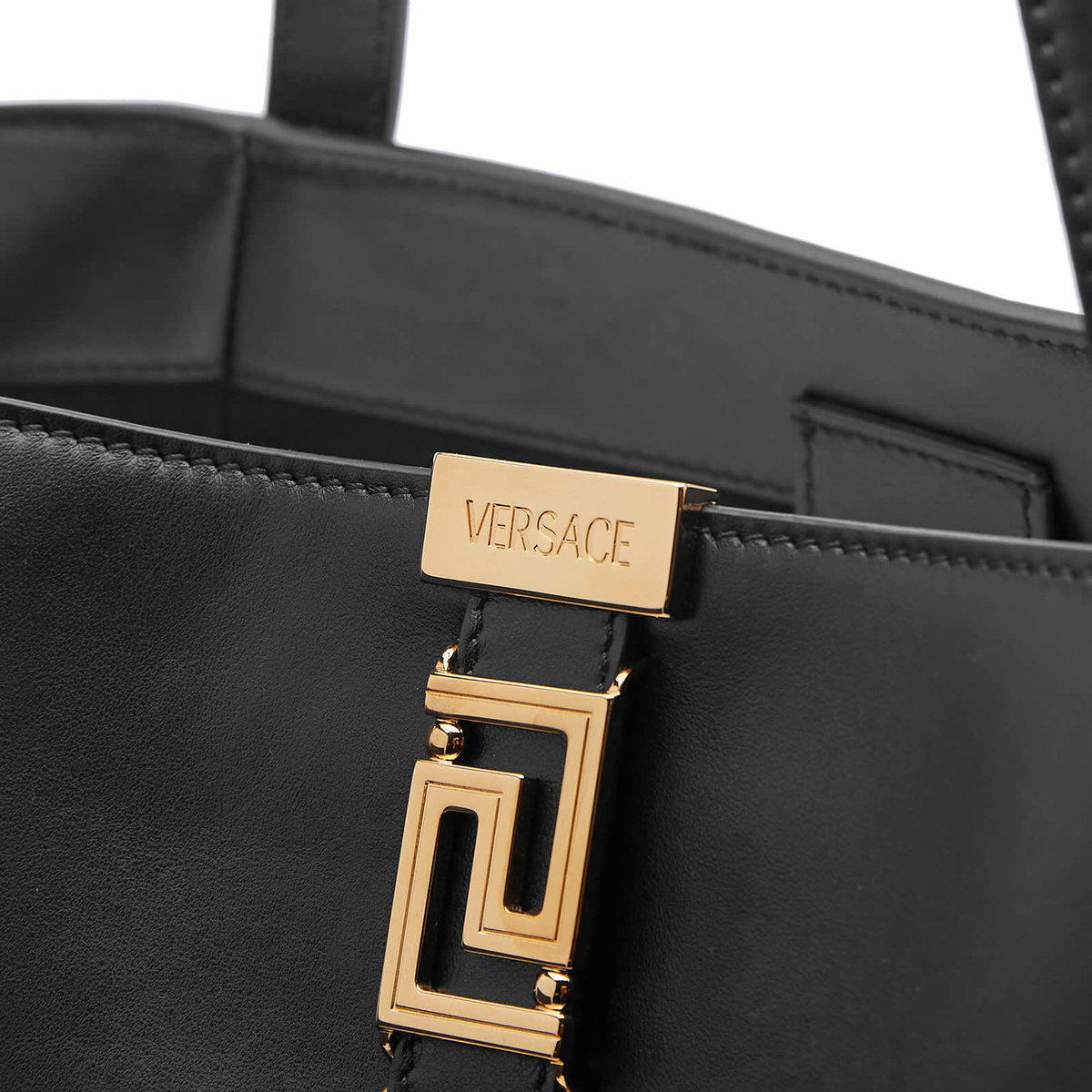 Versace Women's Large Tote Bag in Black/Versace Gold Versace
