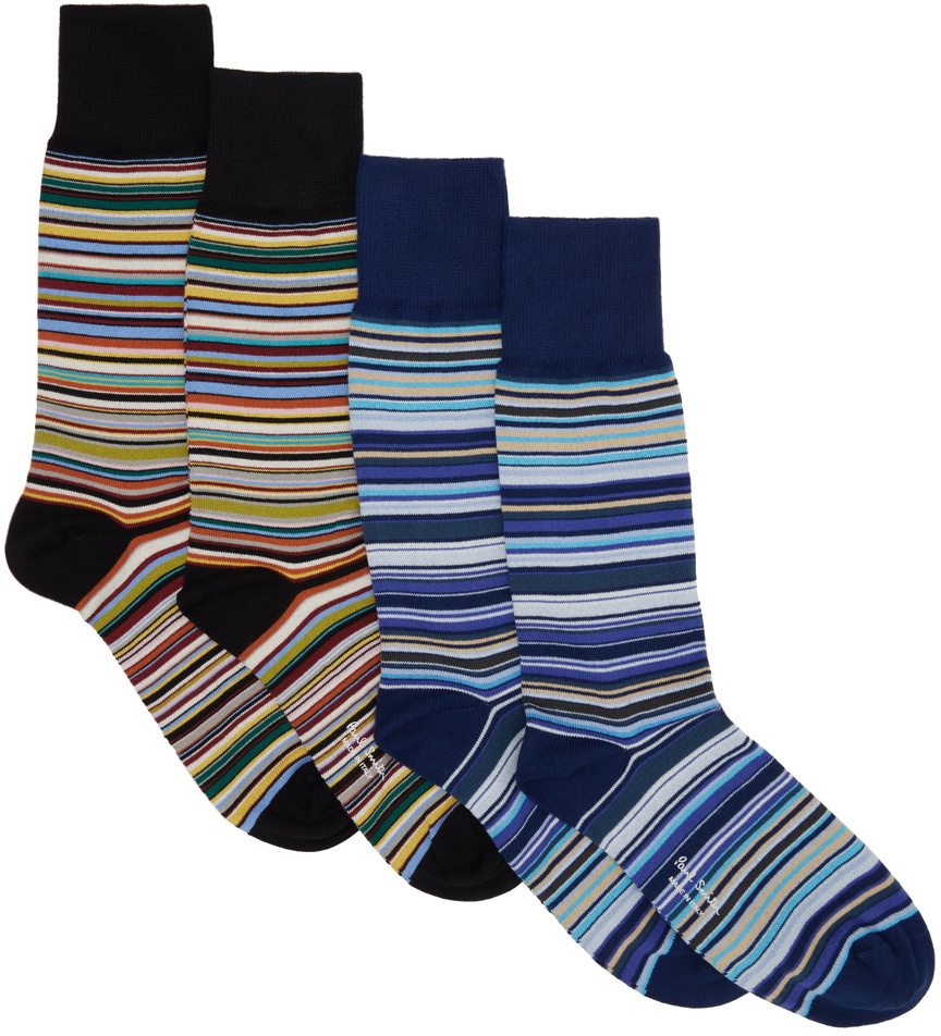 Paul Smith Two-Pack Multicolor Striped Socks Paul Smith