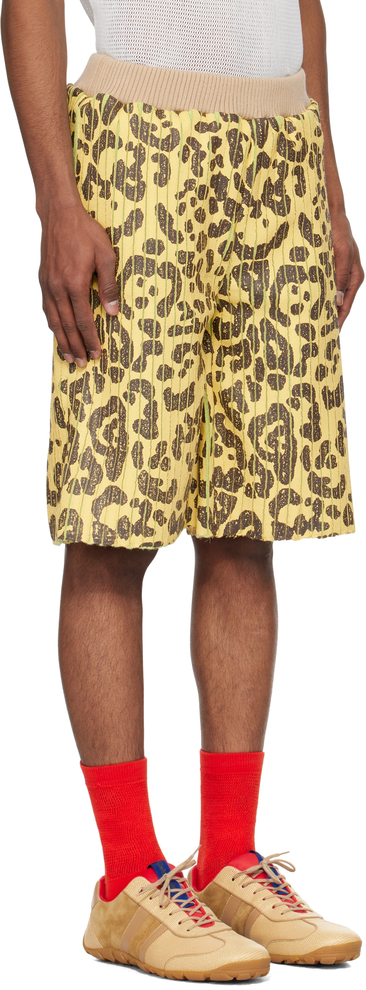 Stanley Raffington Yellow & Green Ribbed Shorts Stanley Raffington