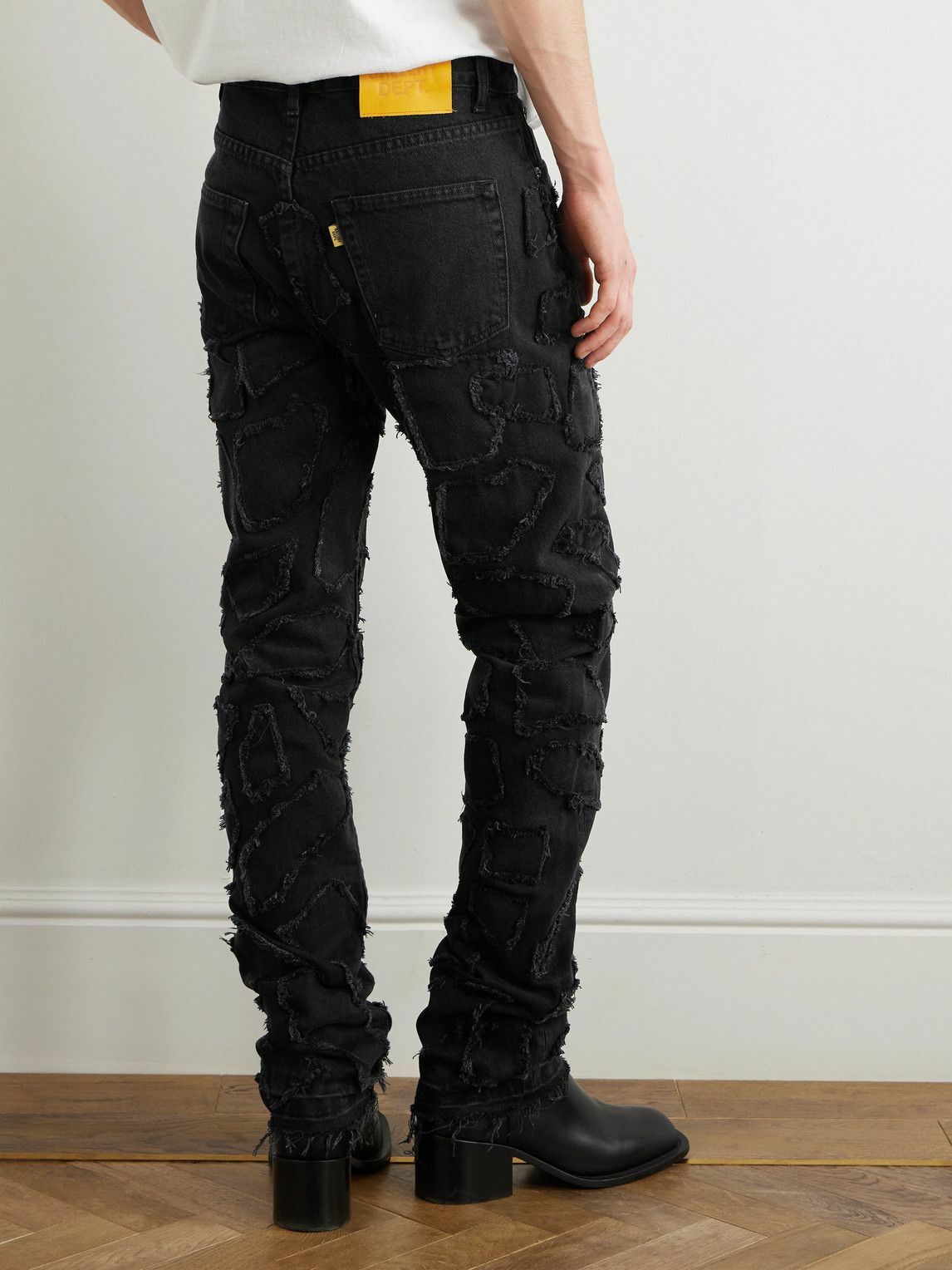 Gallery Dept. - Collage 5001 Slim-Fit Frayed Patchwork Jeans - Black ...