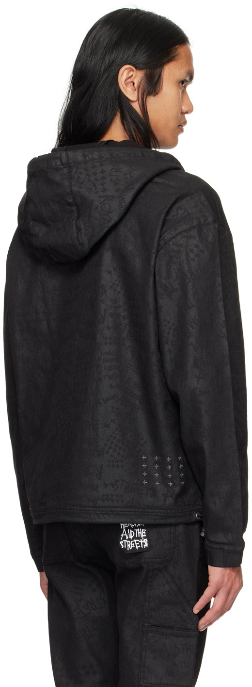 Ksubi Black Zip Denim Hoodie Ksubi