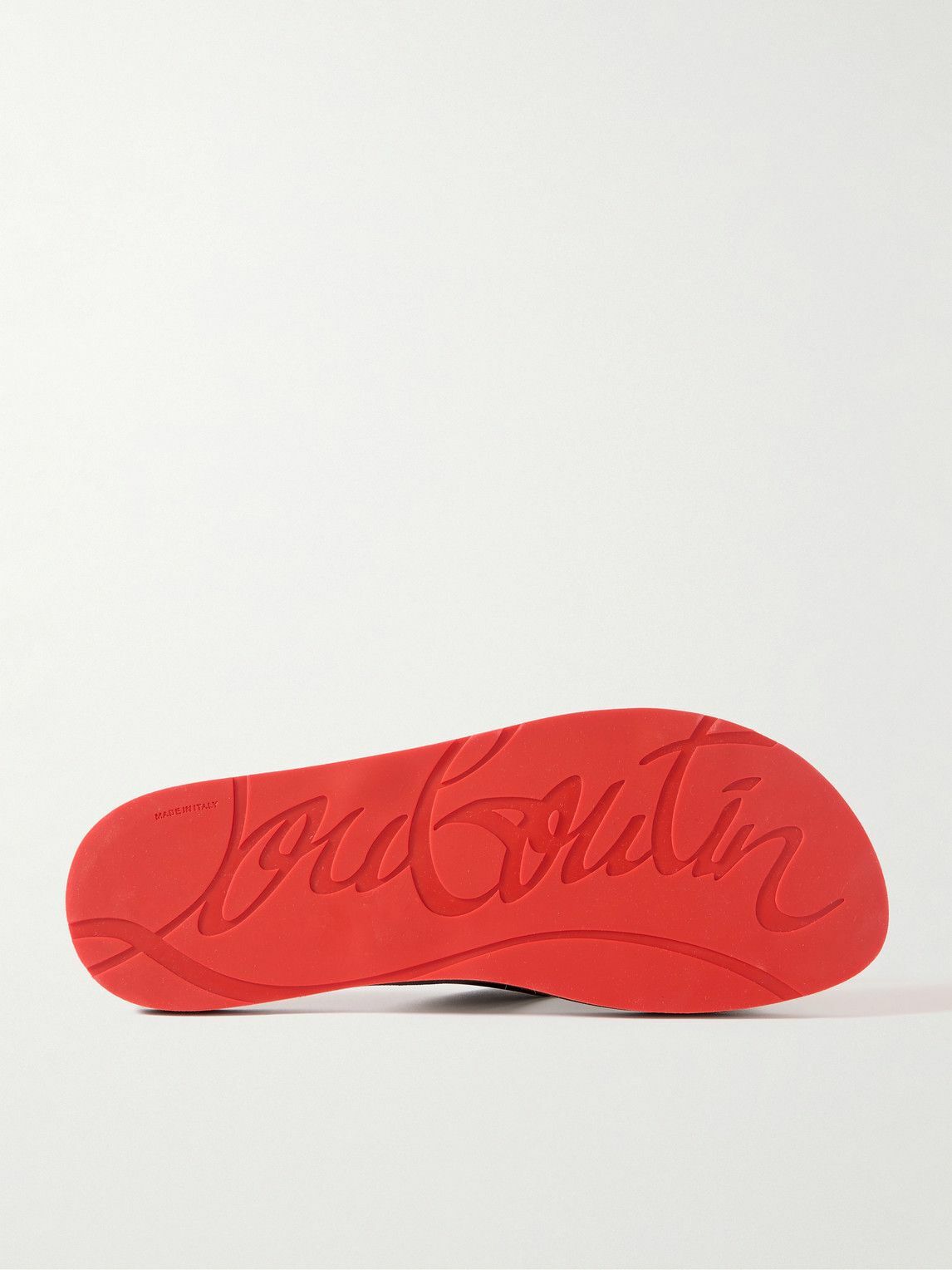 Christian Louboutin - Loubi Cross Logo-Embossed Rubber Slides - Black ...