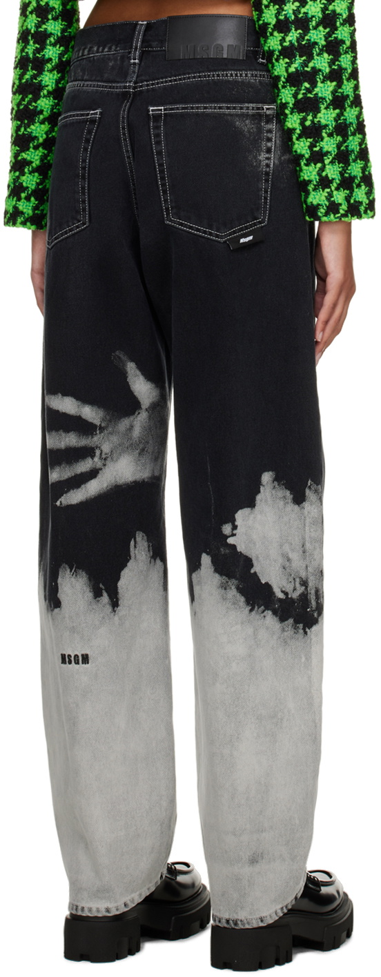 MSGM Black Hand-Bleached Jeans MSGM
