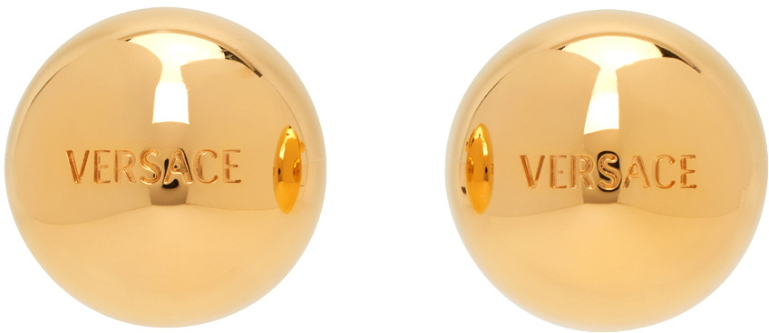 Versace Gold Sphere Versace Tiles Earrings Versace
