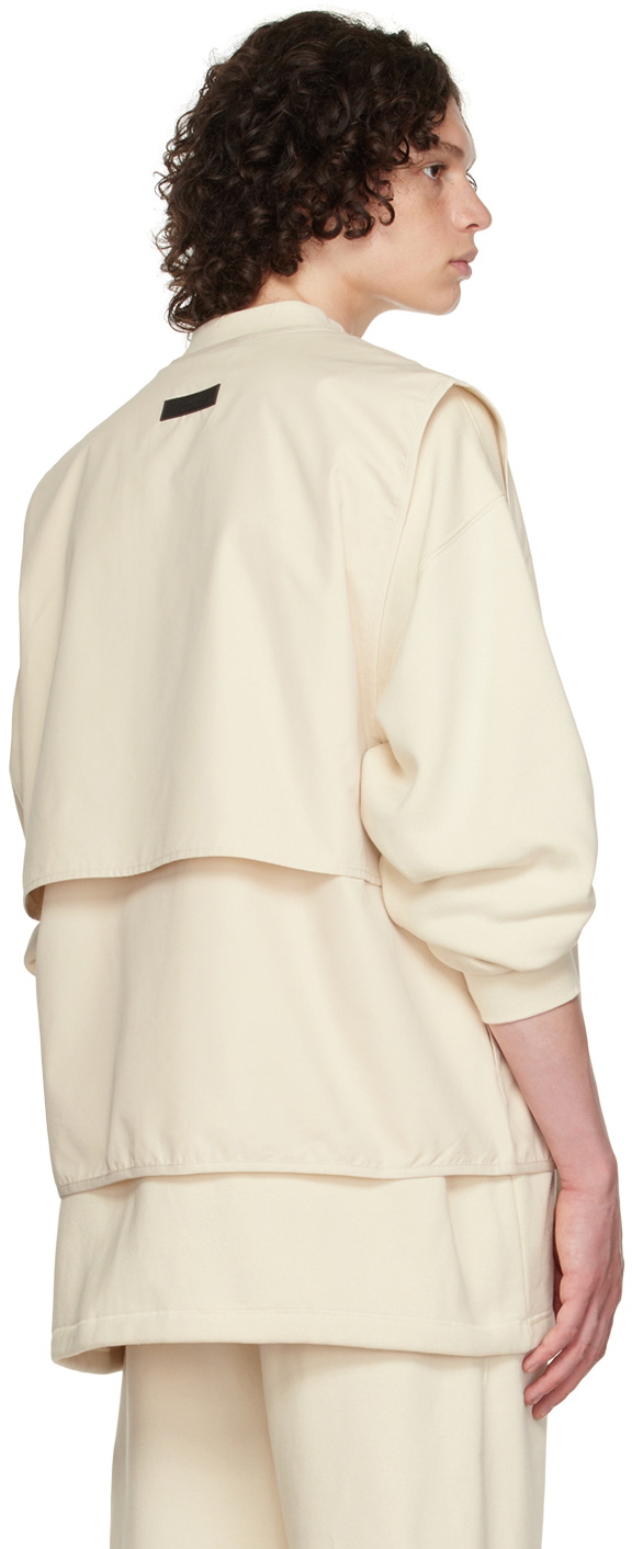 Essentials Off-White Cotton Vest Essentials