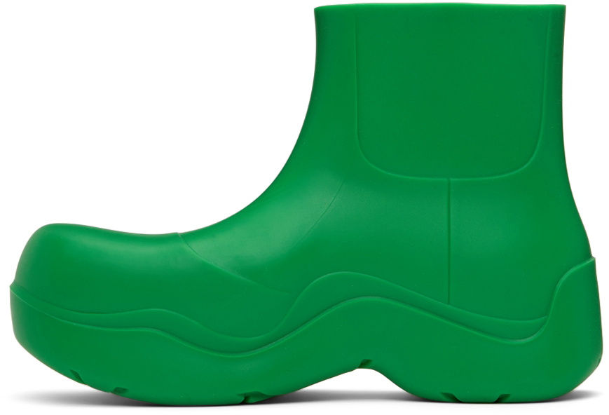 Bottega Veneta Green Matte Puddle Chelsea Boots Bottega Veneta