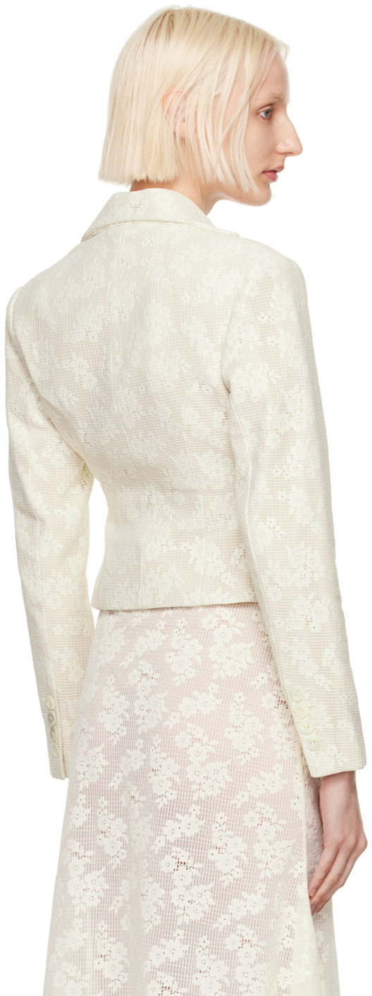 Yuhan Wang Off-White Floral Lace & Bows Jacket Yuhan Wang