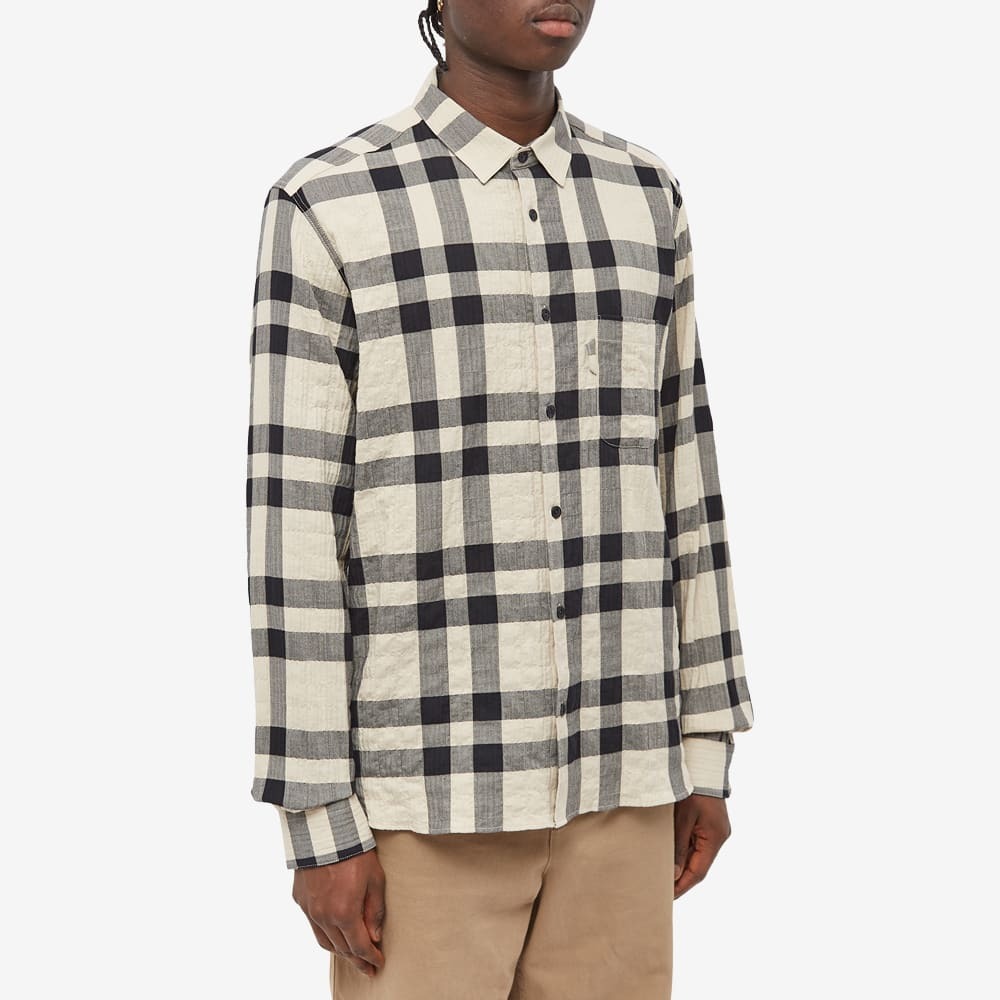 YMC Men's Curtis Check Woven Shirt in Black/Stone YMC