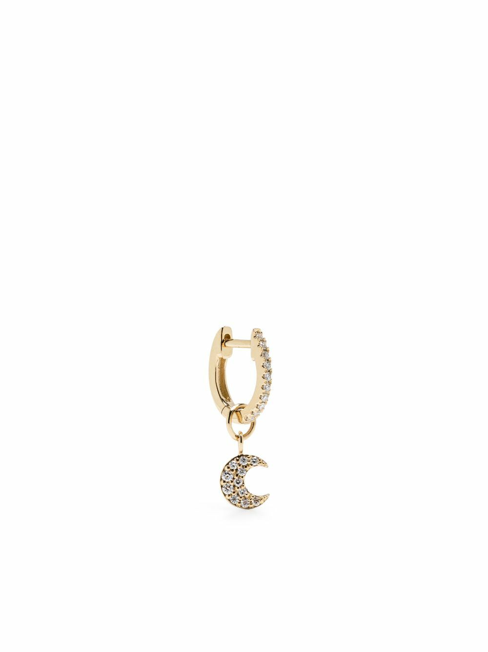 Roxanne First 14K Yellow Gold Sapphire Moon Hoop Earring Roxanne First