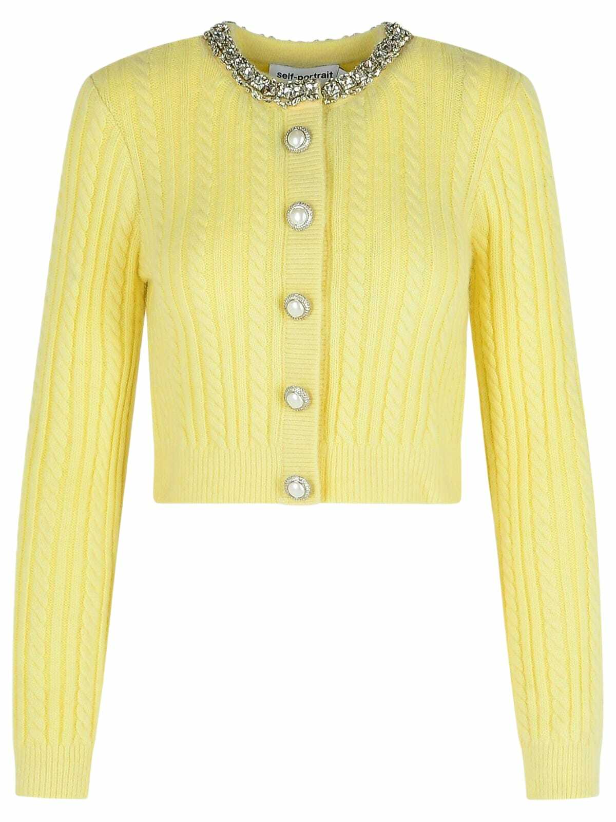 self-portrait Yellow Alpaca Blend Cardigan Self-Portrait