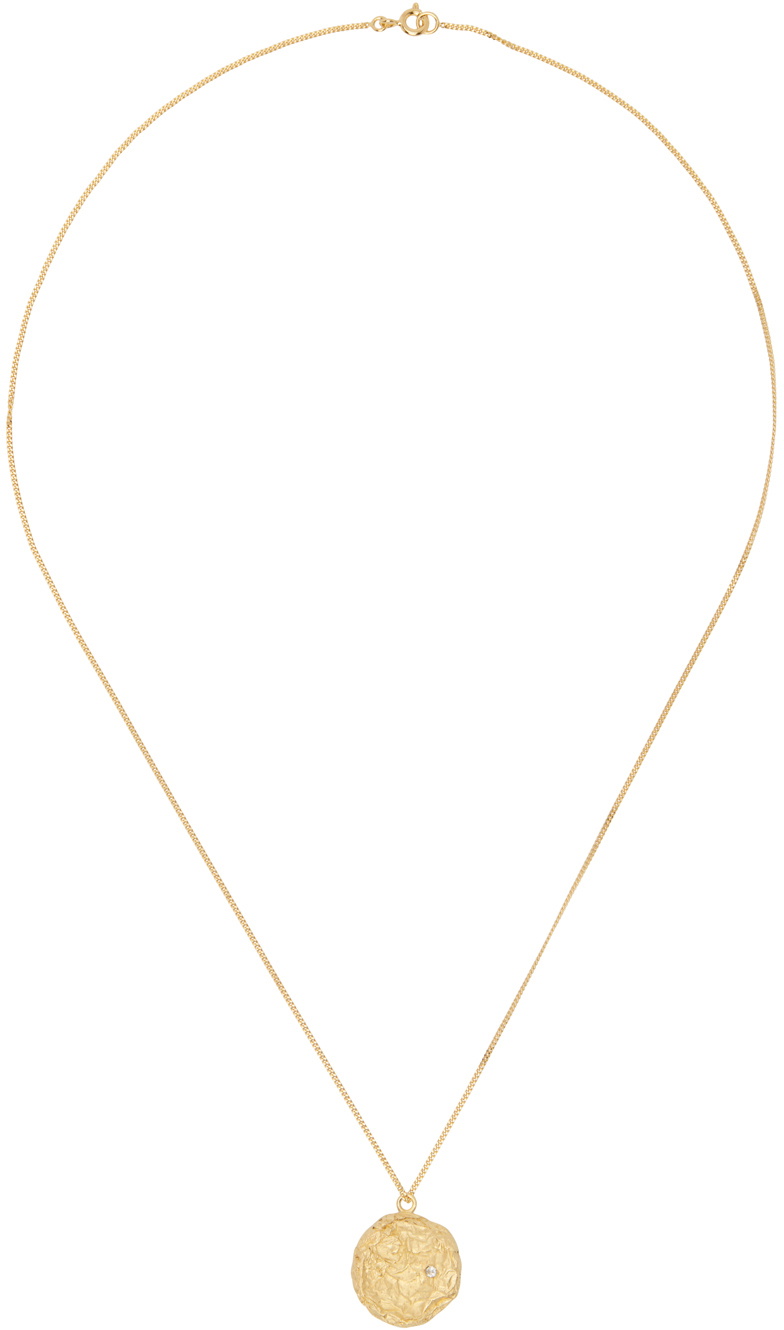 Completedworks Gold Textured Pendant Necklace Completedworks