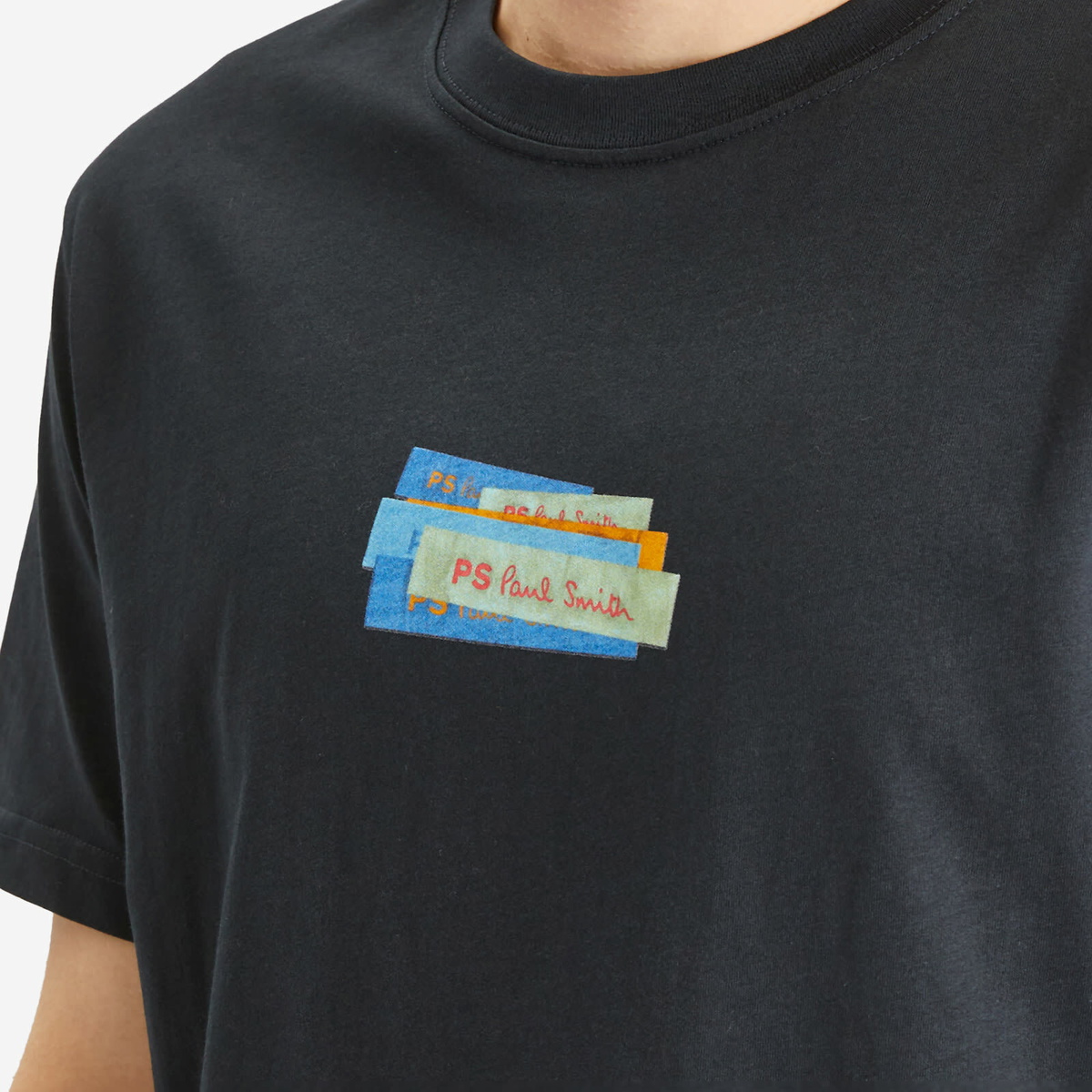 Paul Smith Men's PS Label Print T-Shirt in Blue Paul Smith