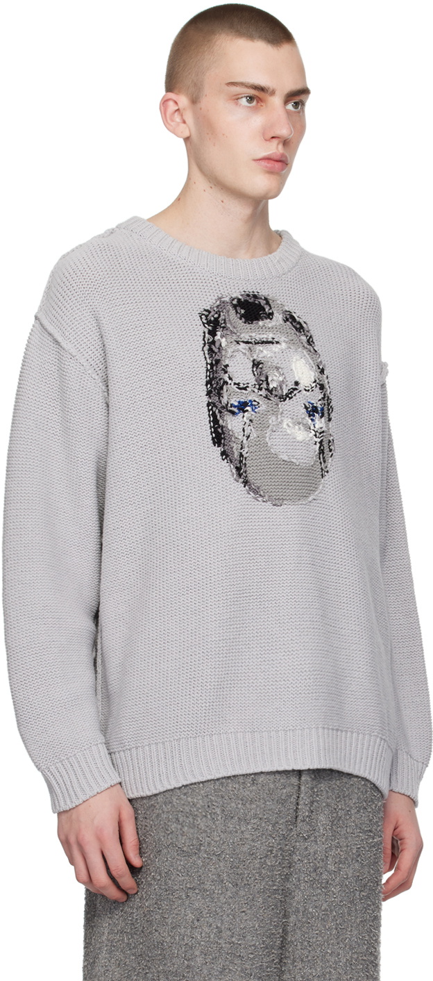 Doublet Gray Jacquard Sweater Doublet