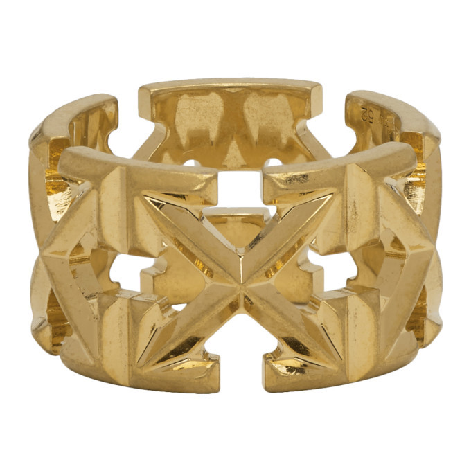 Off-White Gold Arrows Ring Off-White