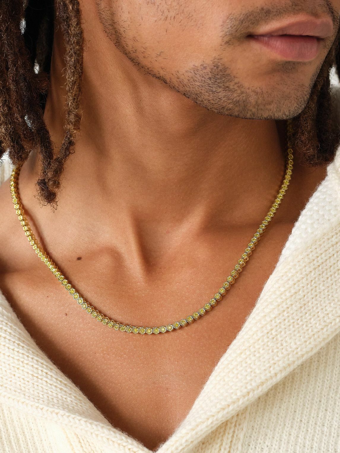 KOLOURS JEWELRY - Hexagon Medium 18-Karat Gold Diamond Necklace KOLOURS ...