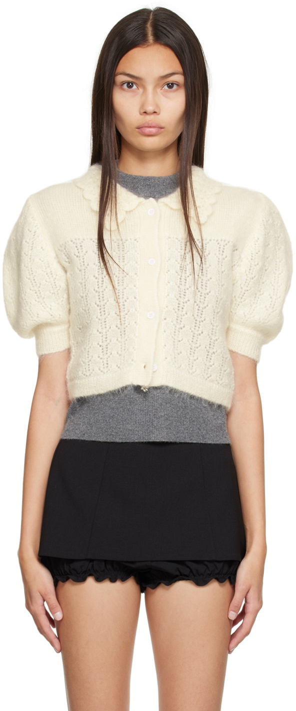 Shushu/Tong Off-White Pointelle Cardigan Shushu/Tong