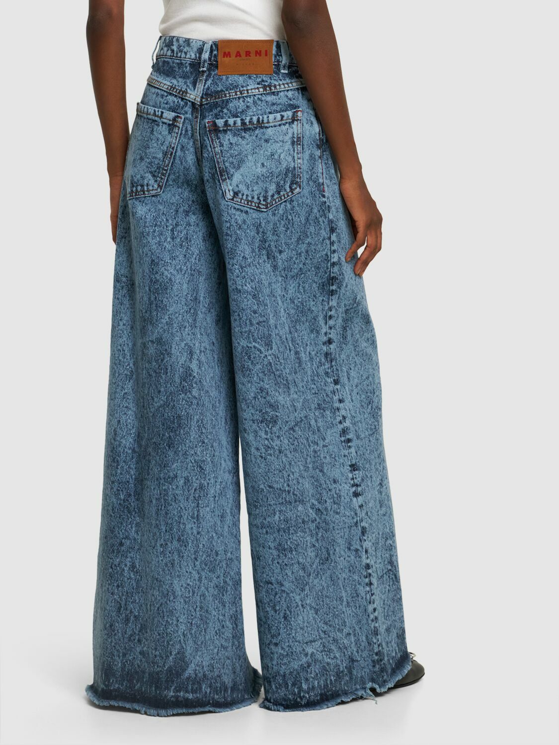 MARNI - Marble Dyed Cotton Denim Flared Jeans Marni