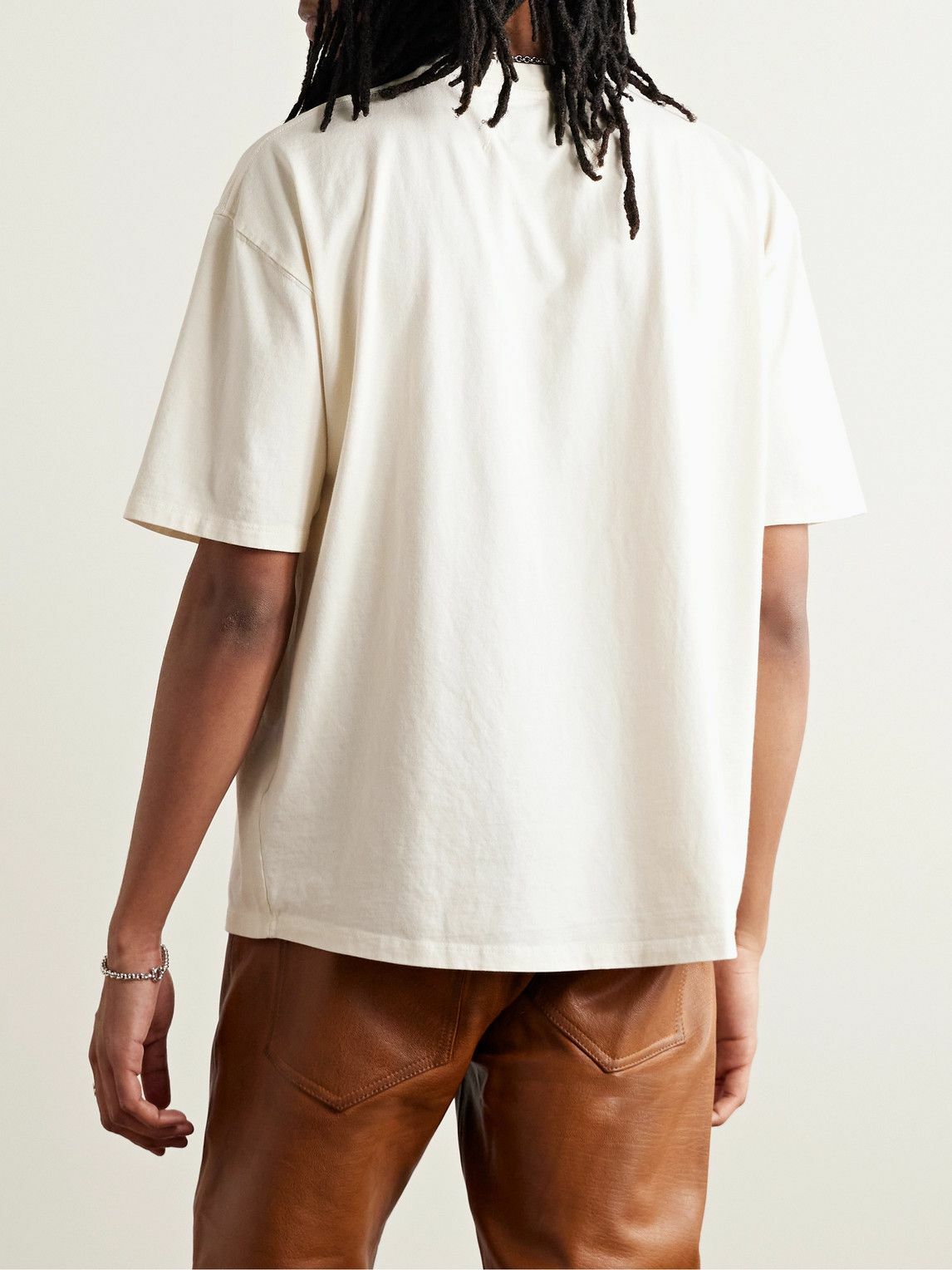 Rhude - Saint Croix Logo-Print Cotton-Jersey T-Shirt - White Rhude