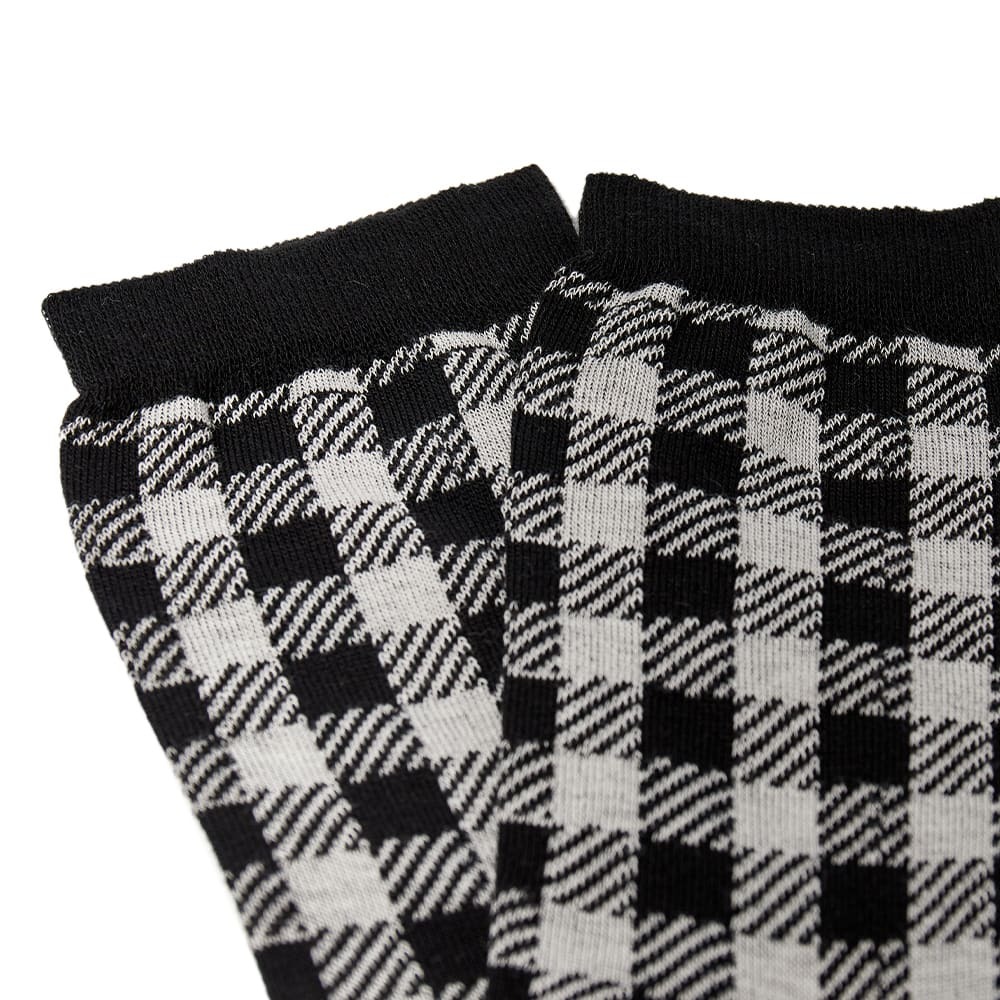 YMC Women's Gingham Sock in Black/Stone YMC