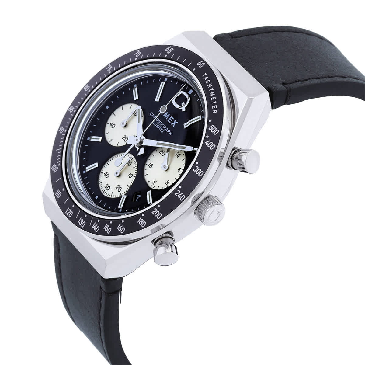 Timex Q Chronograph Quartz Black Dial Mens Watch TW2V42700 Timex