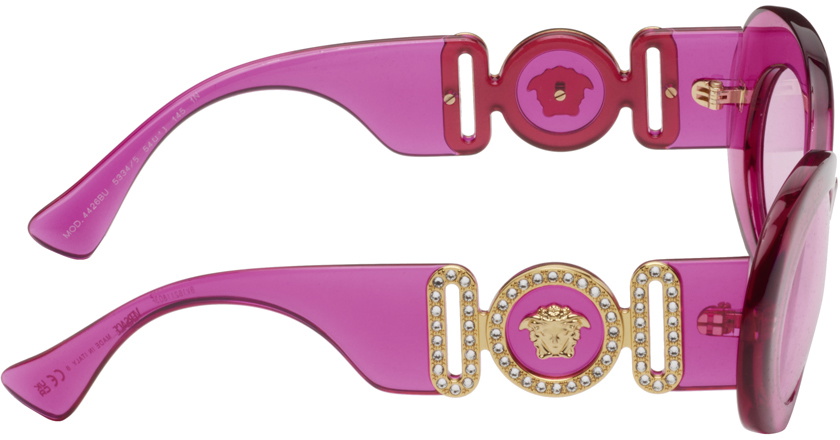 Versace Pink Medusa Biggie Oval Sunglasses Versace