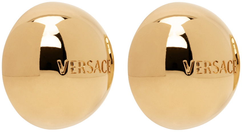 Versace Gold Logo Earrings Versace