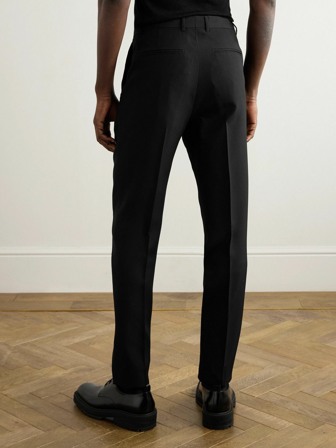 Givenchy - Tapered Logo-Embellished Wool Trousers - Black Givenchy